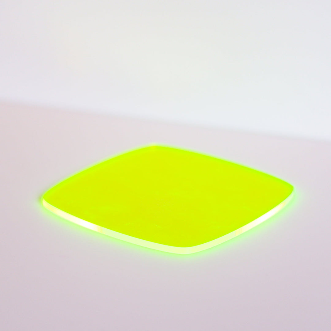 1/4" Transparent Fluorescent Lime Green Cast Acrylic Sheets – Lasered ...
